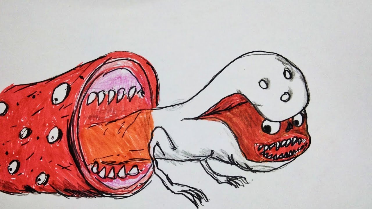 How to Draw Train Eater eating Bridge worm - YouTube
