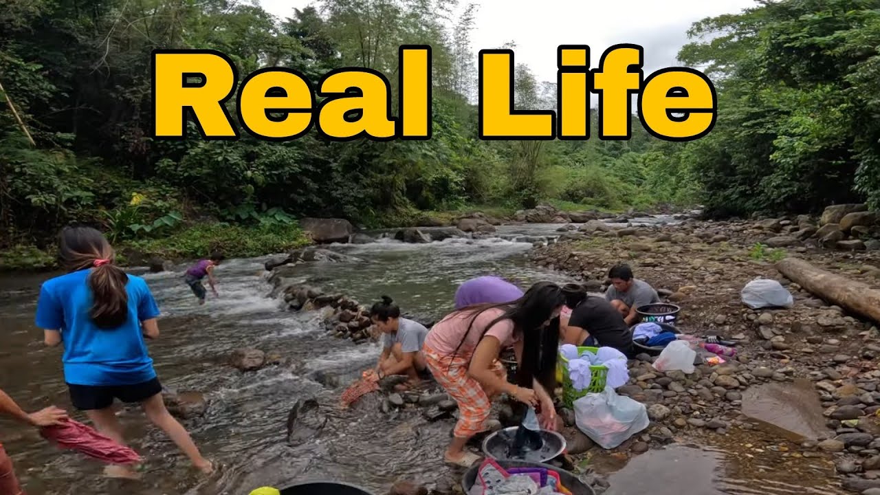 [4K-HD] Very Simple Province Life | Panglaba sa Suba | Philippines ...