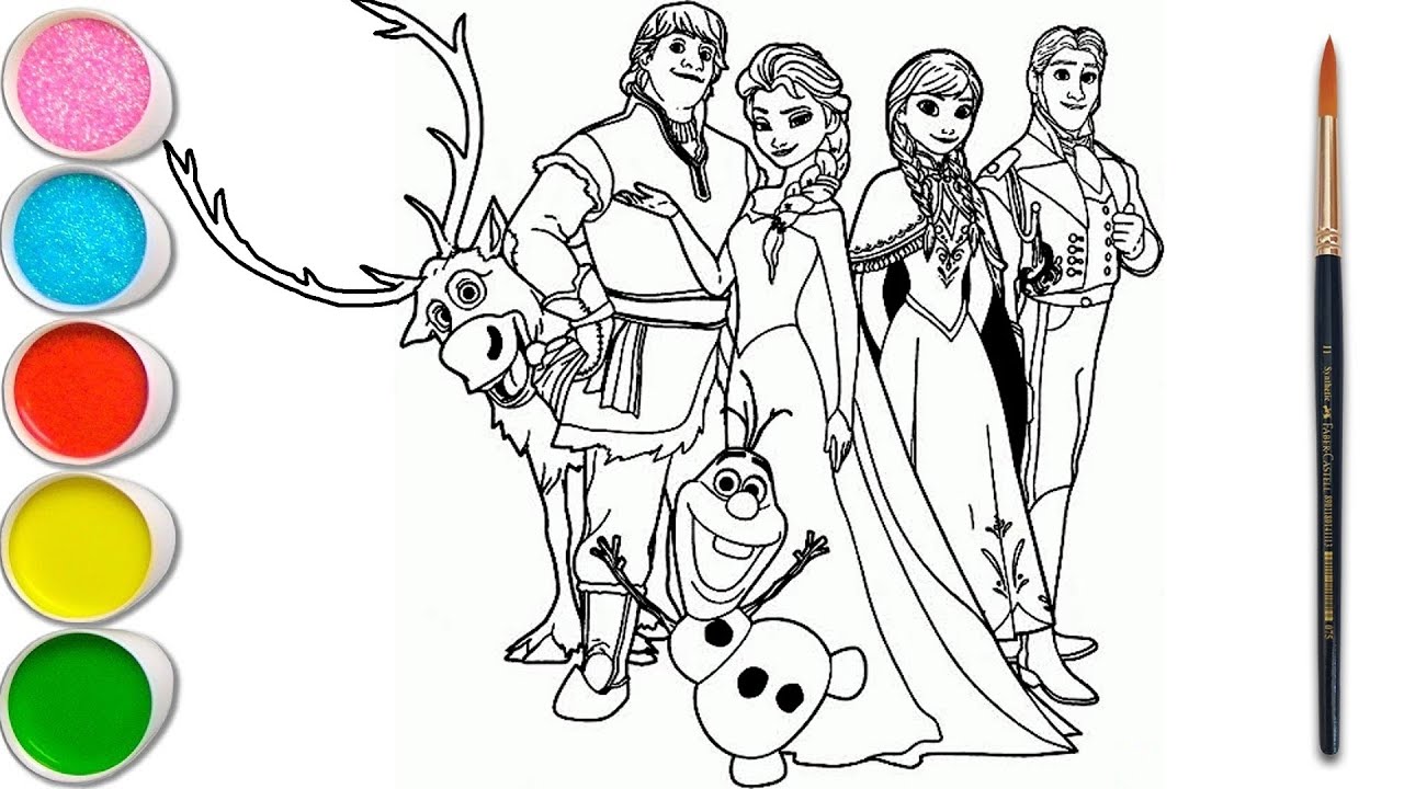 Elsa From Frozen, Drawing For Kids, Painting Coloring For Kid | How To ...