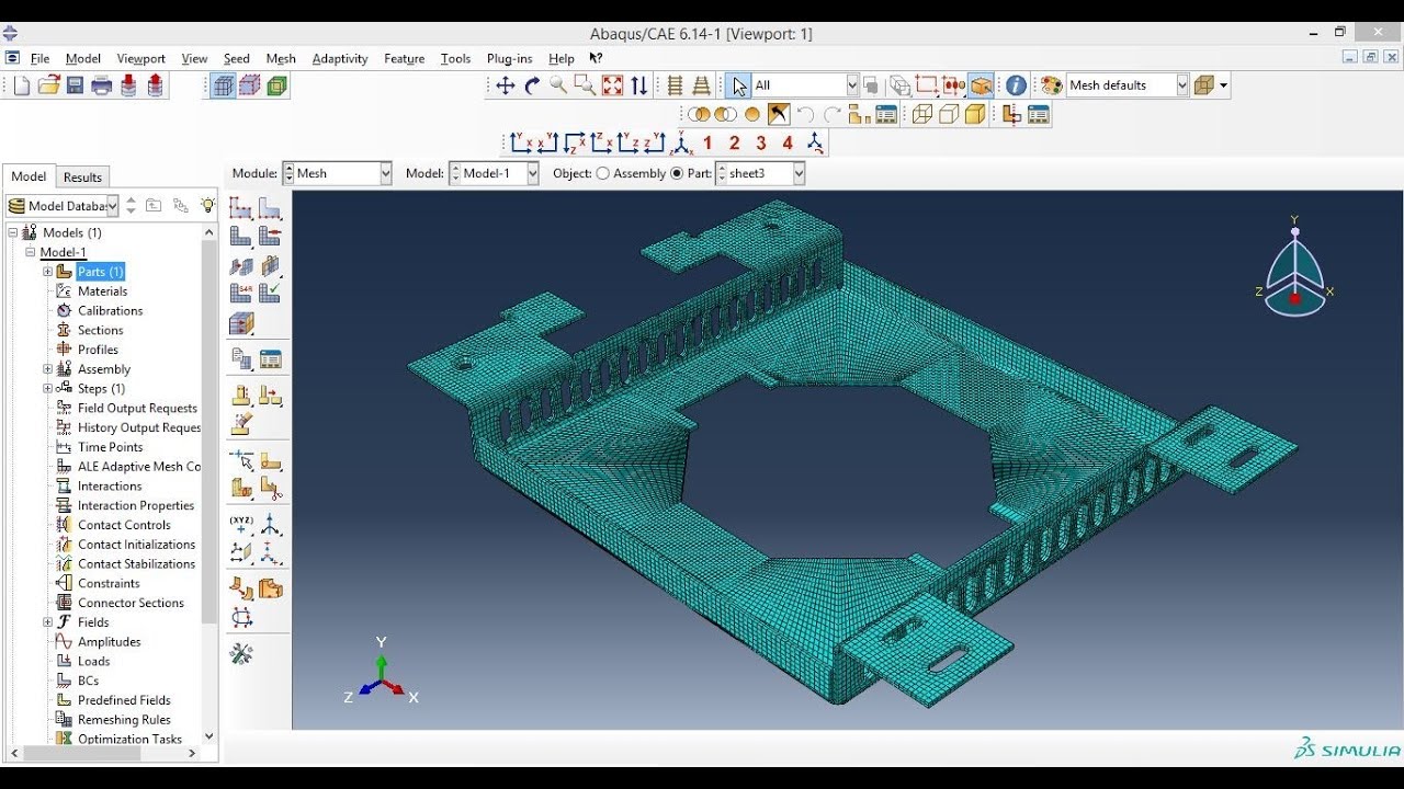 Abaqus Meshing Tutorials - Meshing Sheet Metal Part In Abaqus 6.14 ...