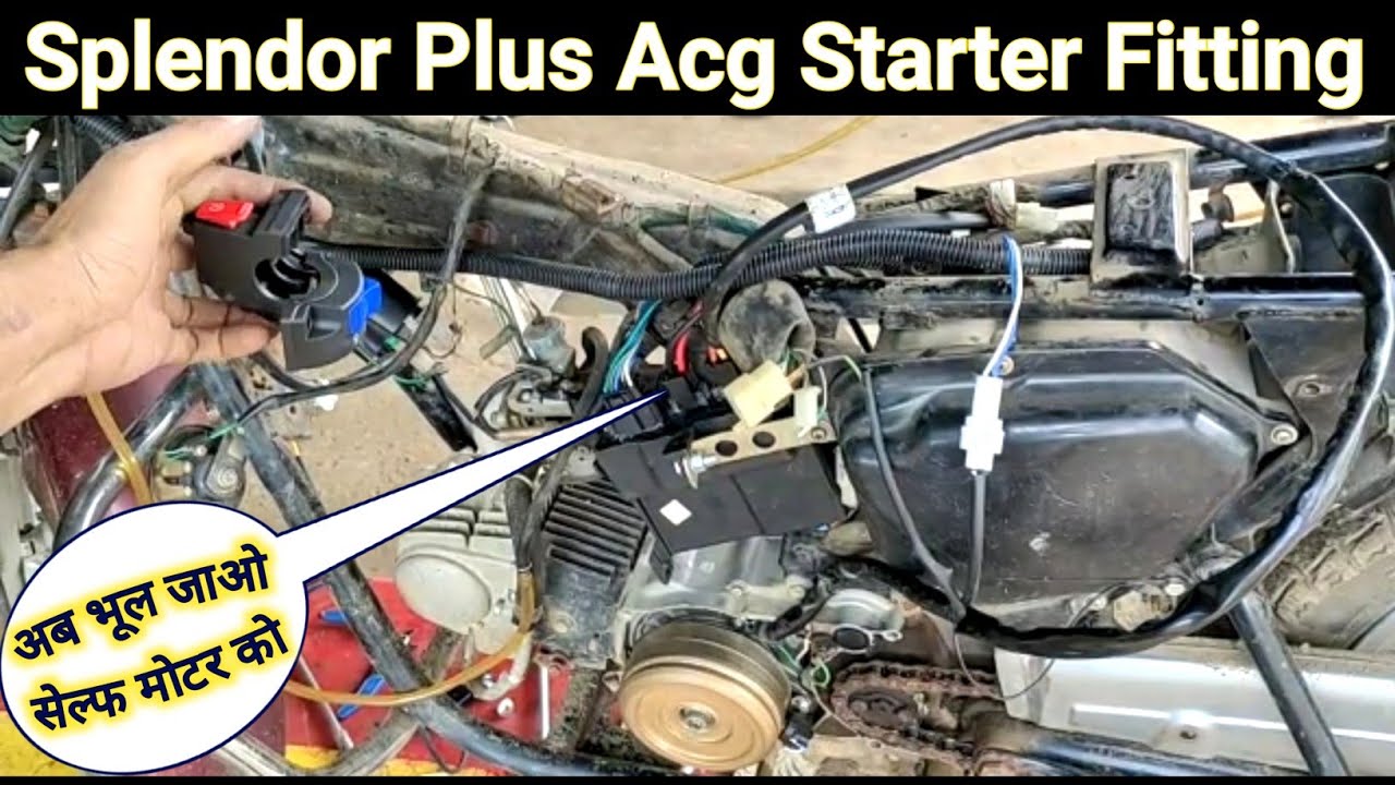 Splendor Plus में Acg Starter Fitting कैसे करे // splendor acg starter Fitting / acg starter ...