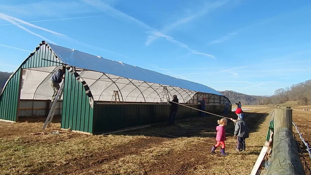 Converting a High Tunnel to a Sheep Barn - YouTube