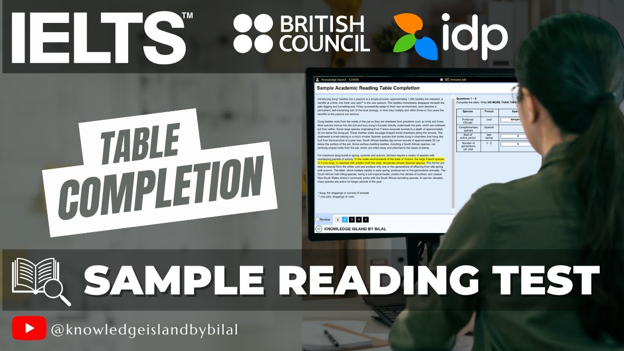 IELTS on Computer | IELTS Academic Reading Practice Test 2023 | Table ...
