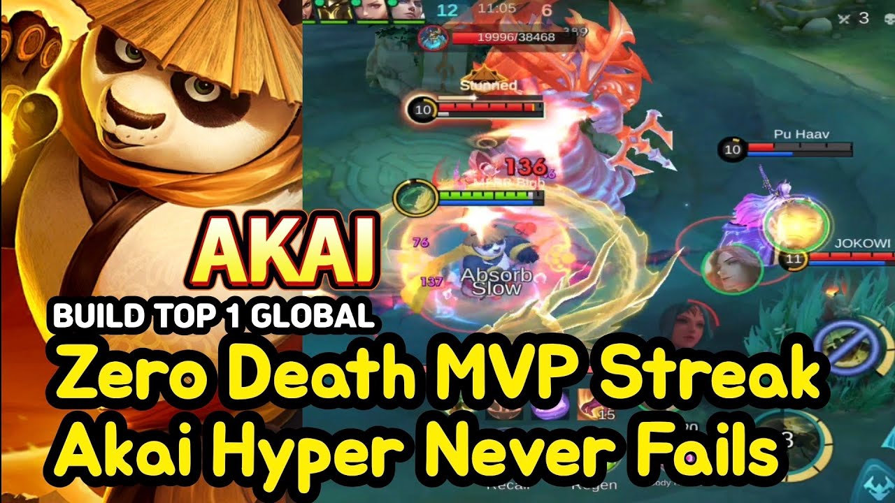 Akai (Mythical Glory): Hyper No-Death MVP | Best Akai Build & Clean ...