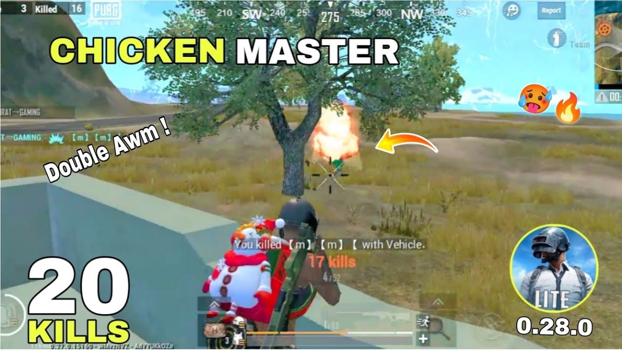 CHICKEN MASTER 😱🔥| DOUBLE AWM CHALLENGE PUBG LITE | PUBG LITE 0.28.0 ...