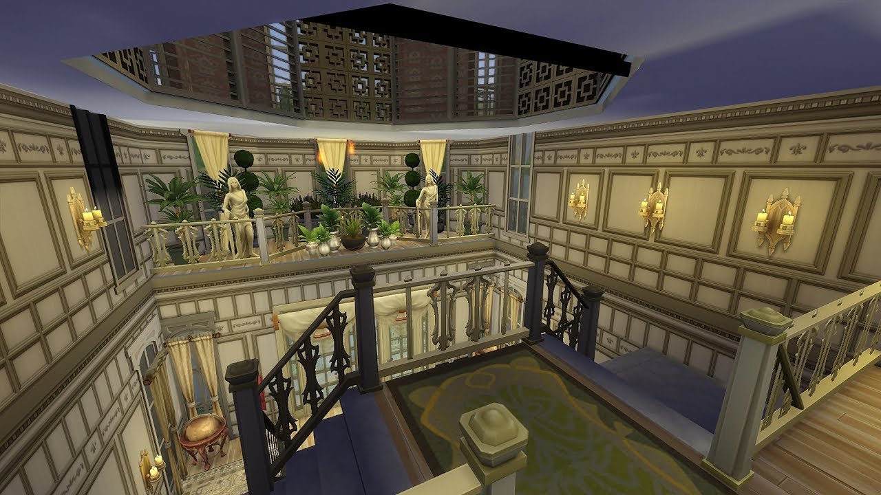 The Sims 4 Speed Build | Magic Mansion - furnishing hallway and garde ...