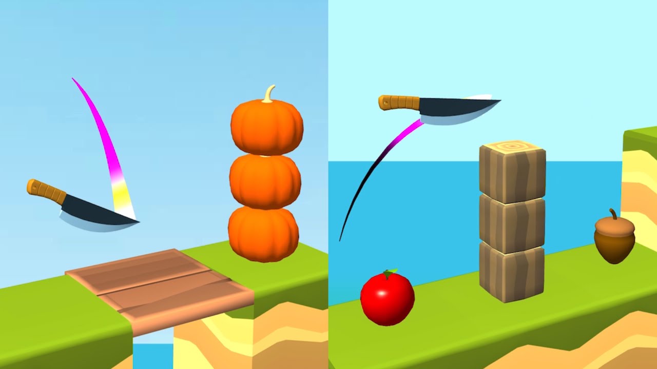 Knife Jump! Very Satisfying And Relaxing ASMR Slicing Game - YouTube
