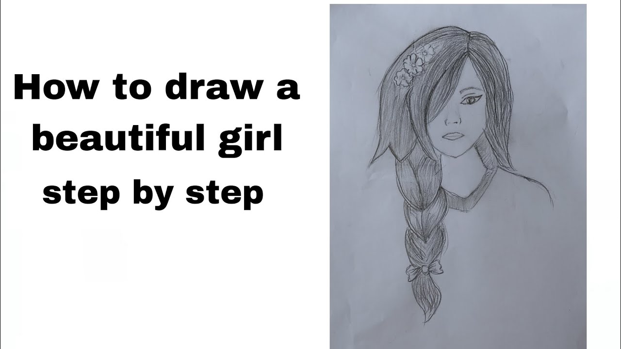 how to draw beautiful girl sketch #drawingtutorial # ...