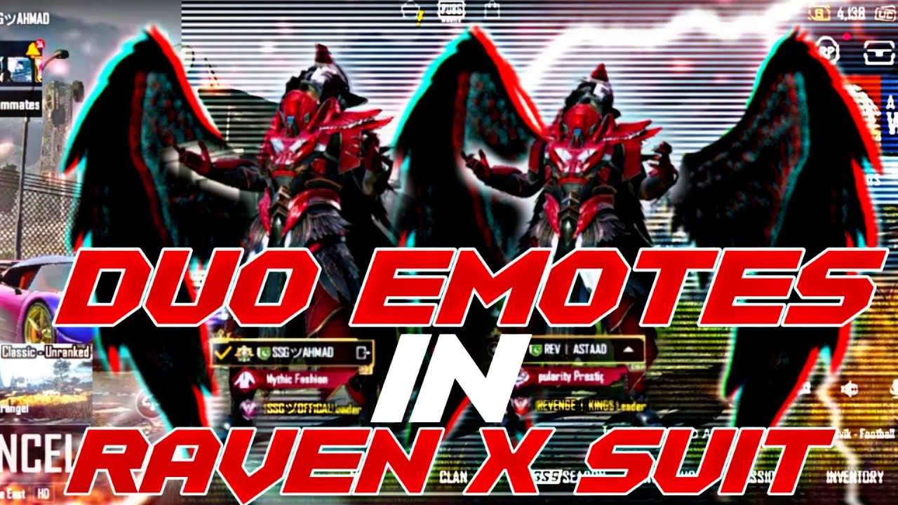 PUBG MOBILE Mythic Emote In Duo ⚡ Emotes pack In Raven X suit 🔥 by # ...