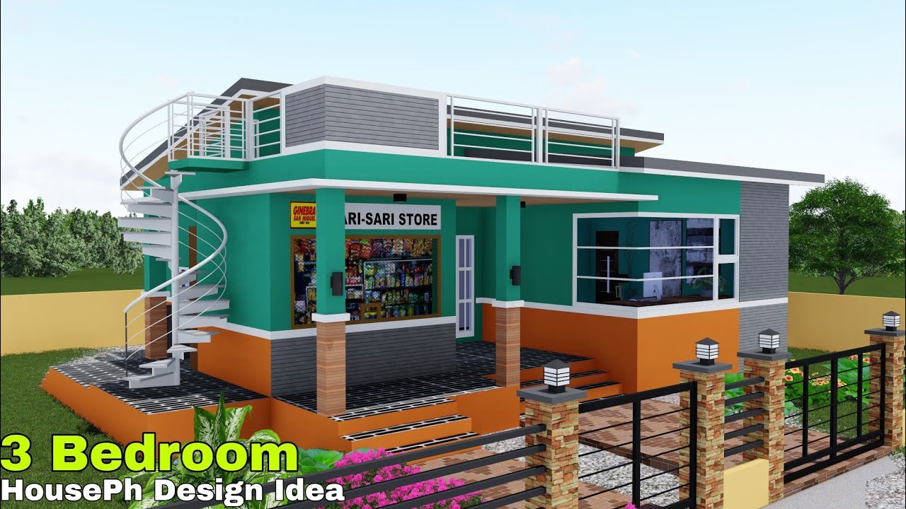 SMALL HOUSE DESIGN IDEA | 105 SQM | 9.5x11 METERS | SIMPLE HOUSE DESIGN ...
