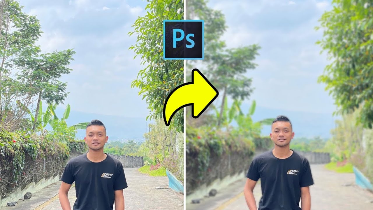 CARA MUDAH BIKIN EFEK BLUR DI PHOTOSHOP - YouTube