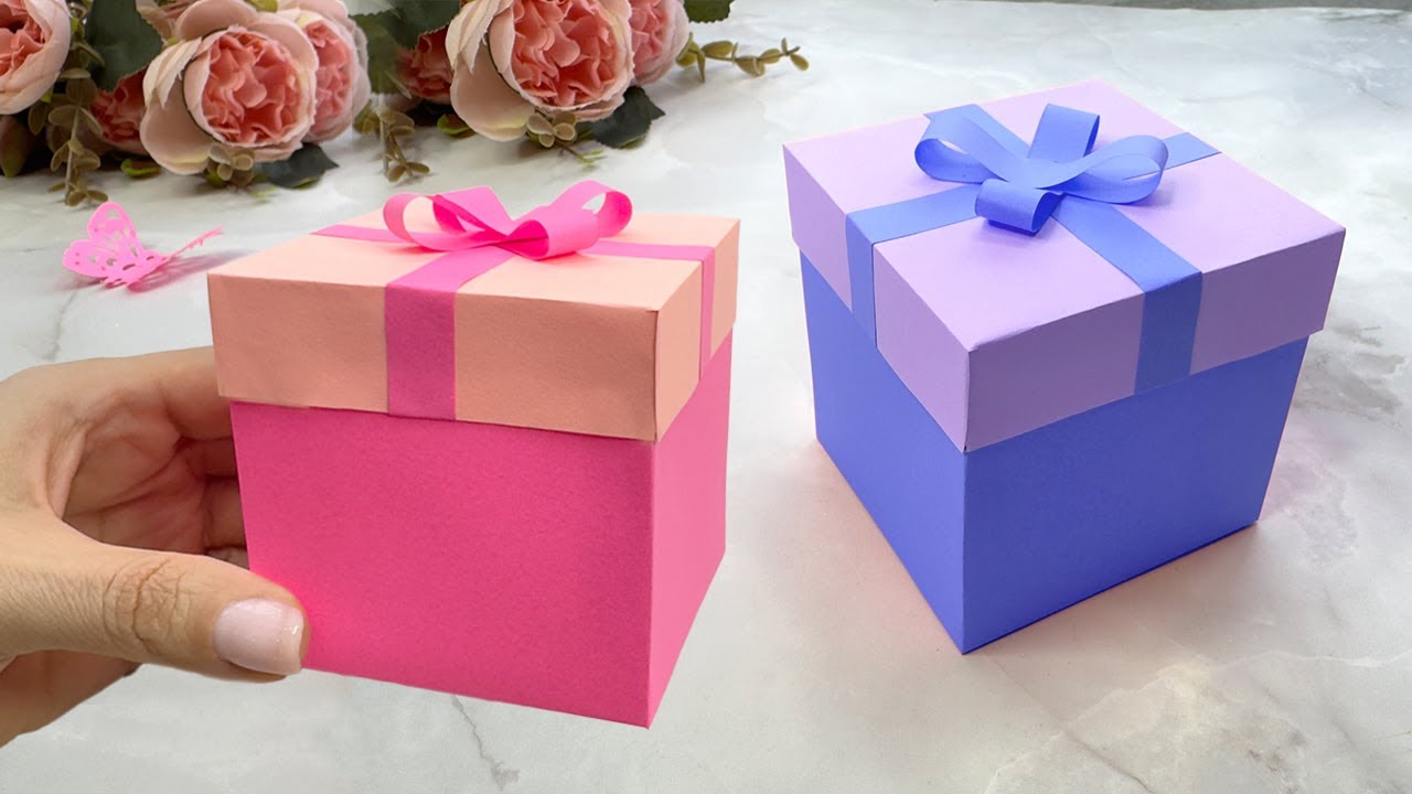 How to Make a Paper Gift Box - Easy DIY Gift Box Tutorial - YouTube