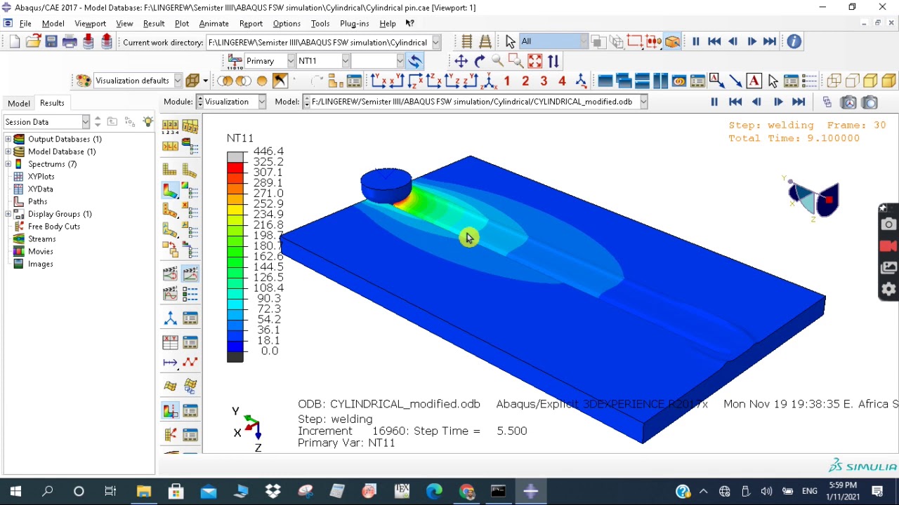 Friction Stir Welding Simulation using CEL method - YouTube