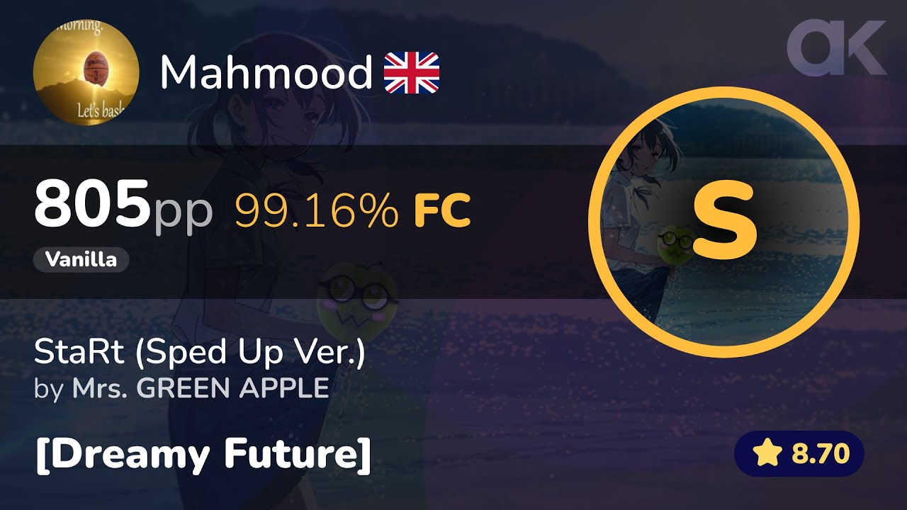 [8.7⭐] Vanilla | Mahmood | Mrs. GREEN APPLE - StaRt (Sped Up Ver.) [Dreamy Future] 99.16% 805pp ...