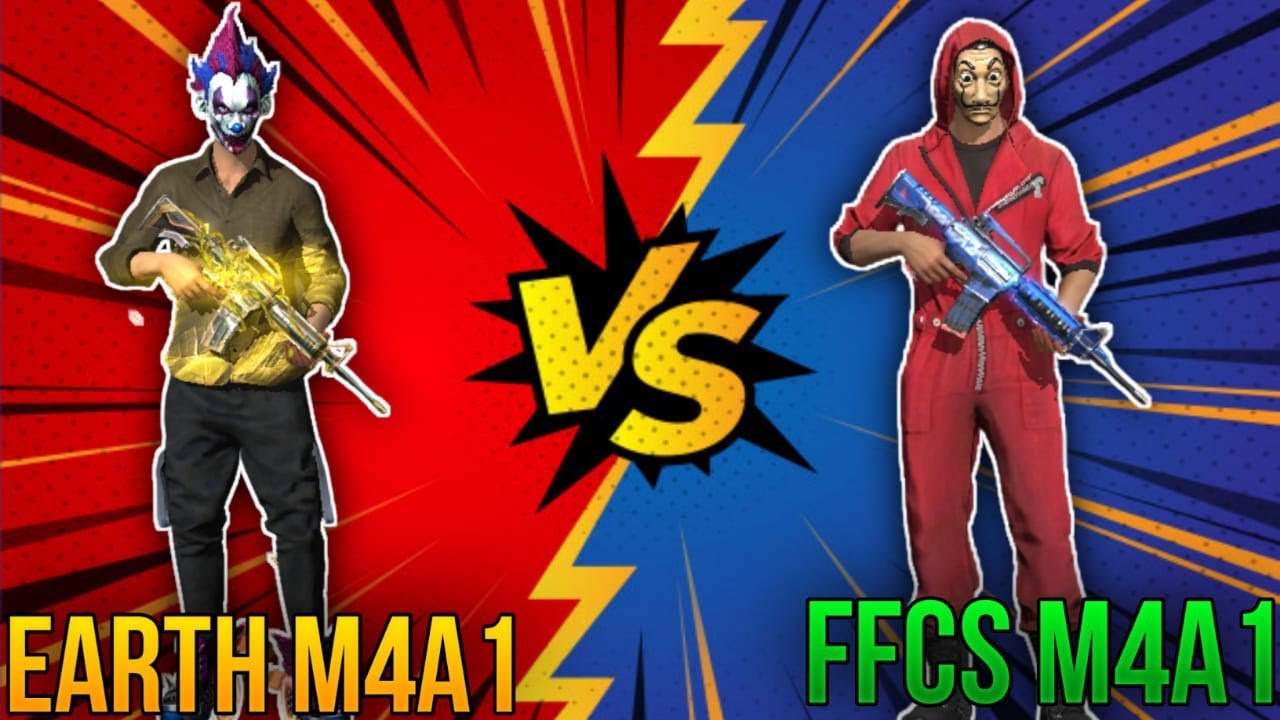 EARTH M4A1 VS FFCS M4A1 |FUN COMPARISON | DON'T MISS THE END 😍| INSANE ...
