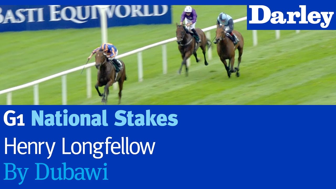 Henry Longfellow by Dubawi wins the G1 National Stakes at Curragh - YouTube