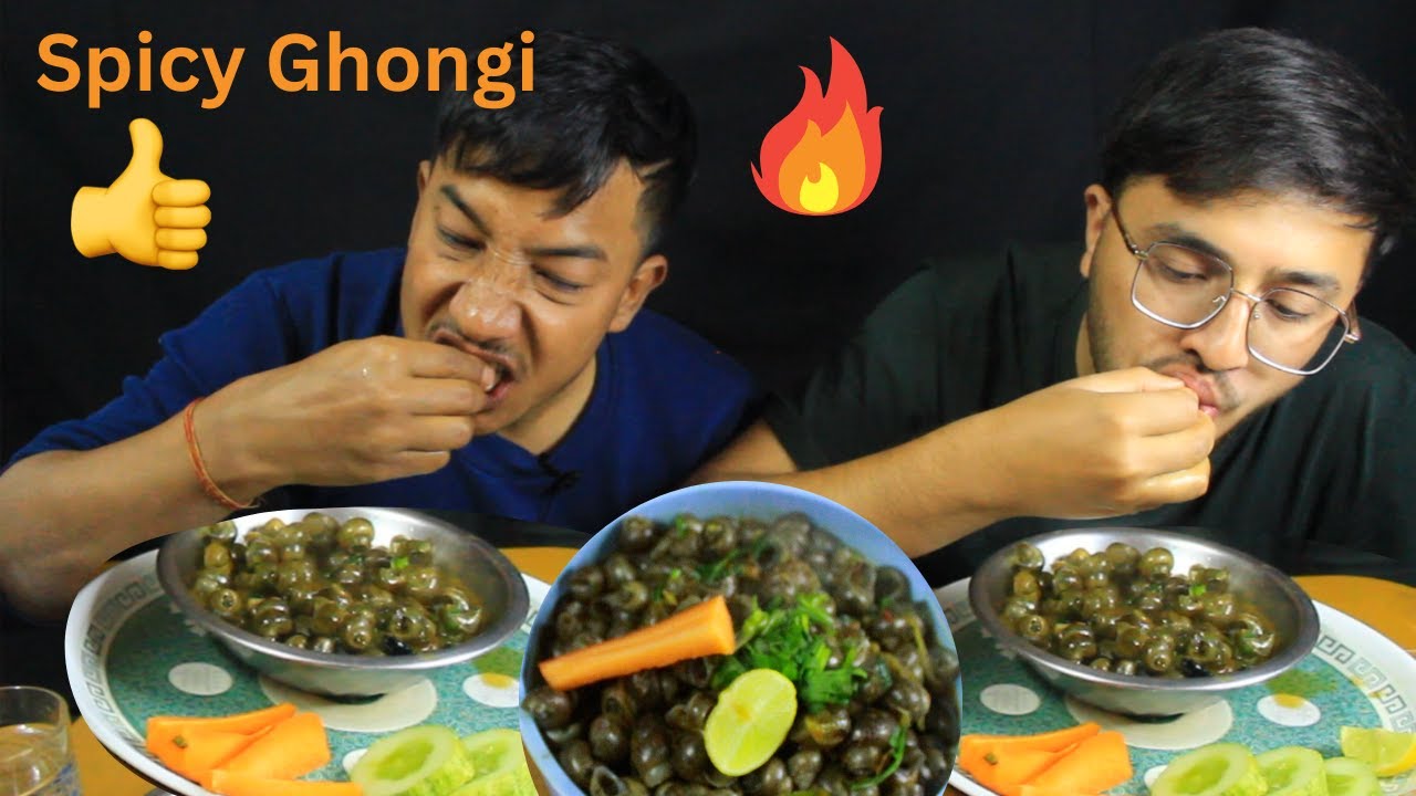 Spicy Ghonghi Eating || Famous Tharu Food || Snail Mukbang || Kasari ...