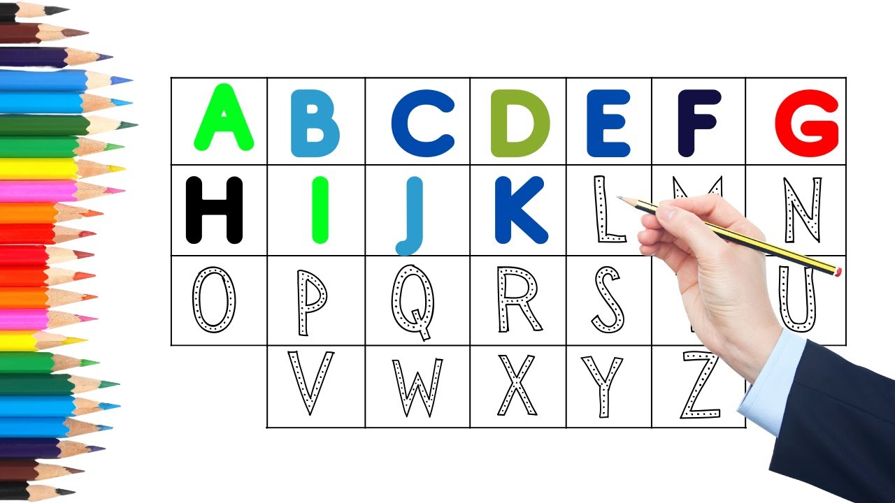 ABCDEFGHIJKLMNOPQRSTUVWXYZ || 1234567890 || How to Draw and Paint ABC ...