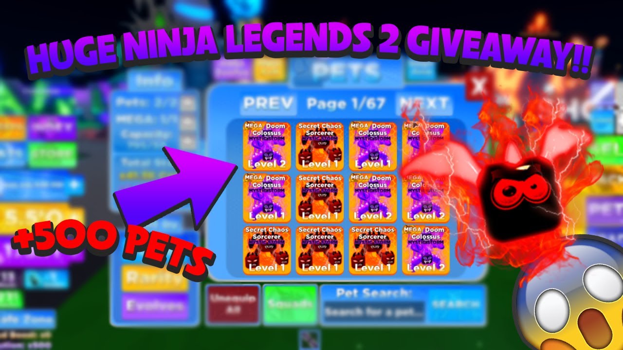 🔥NEW NINJA LEGENDS 2 GIVEAWAY +500 PETS( 🔥NEW BEST PETS/MEGA 🔥) - YouTube