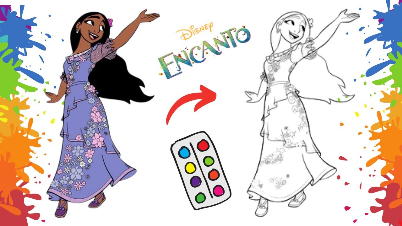 Como Pintar a ISABELLA MADRIGAL de Encanto // 👉DESCARGA GRATIS ARCHIVO ...