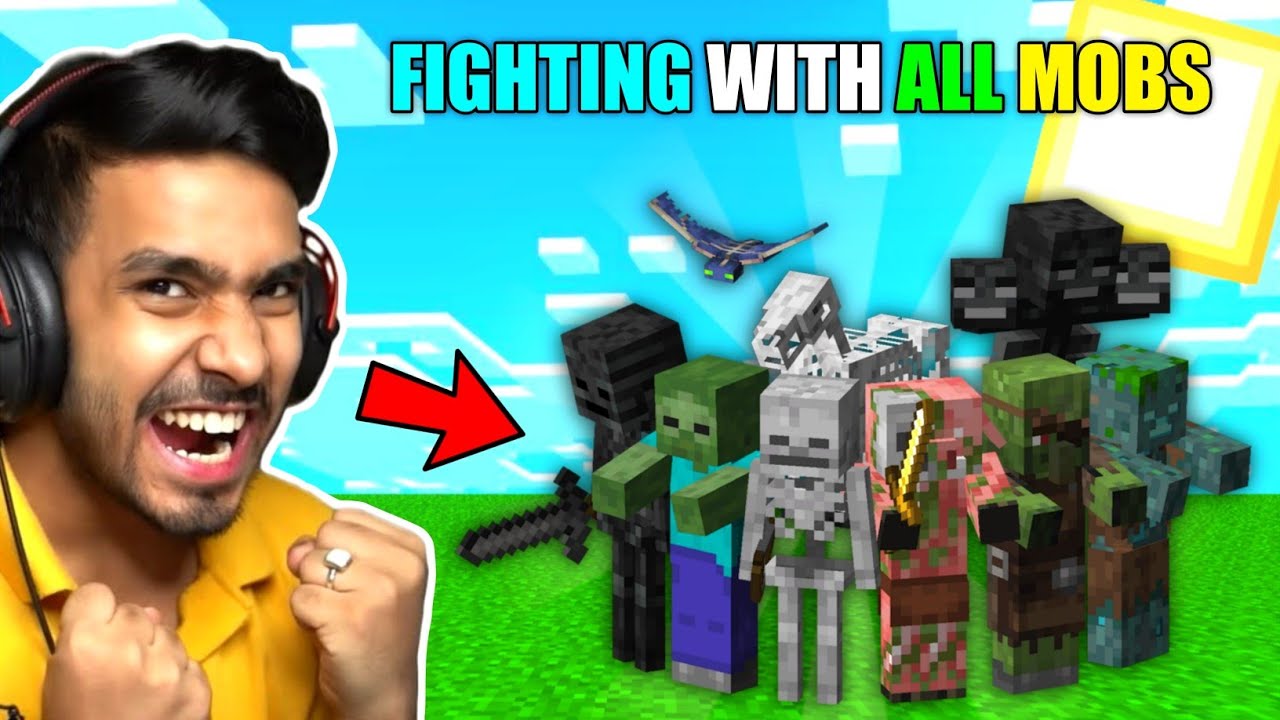 Fighting With All Mobs | Techno Gamerz Vs All Mobs | Techno Gamerz ...