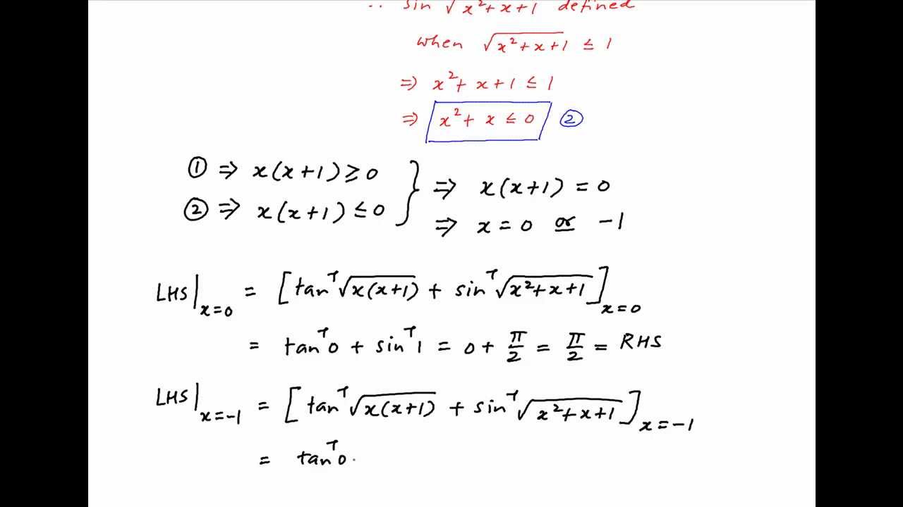  IIT 2001 Find The Solutions Of Arctan sqrt x x 1 Arcsin sqrt