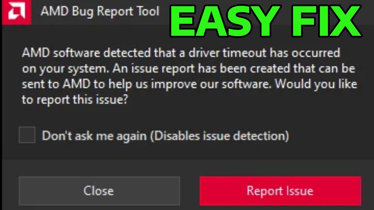 How To Fix AMD Software Detected That A Driver Timeout Has Occurred ...
