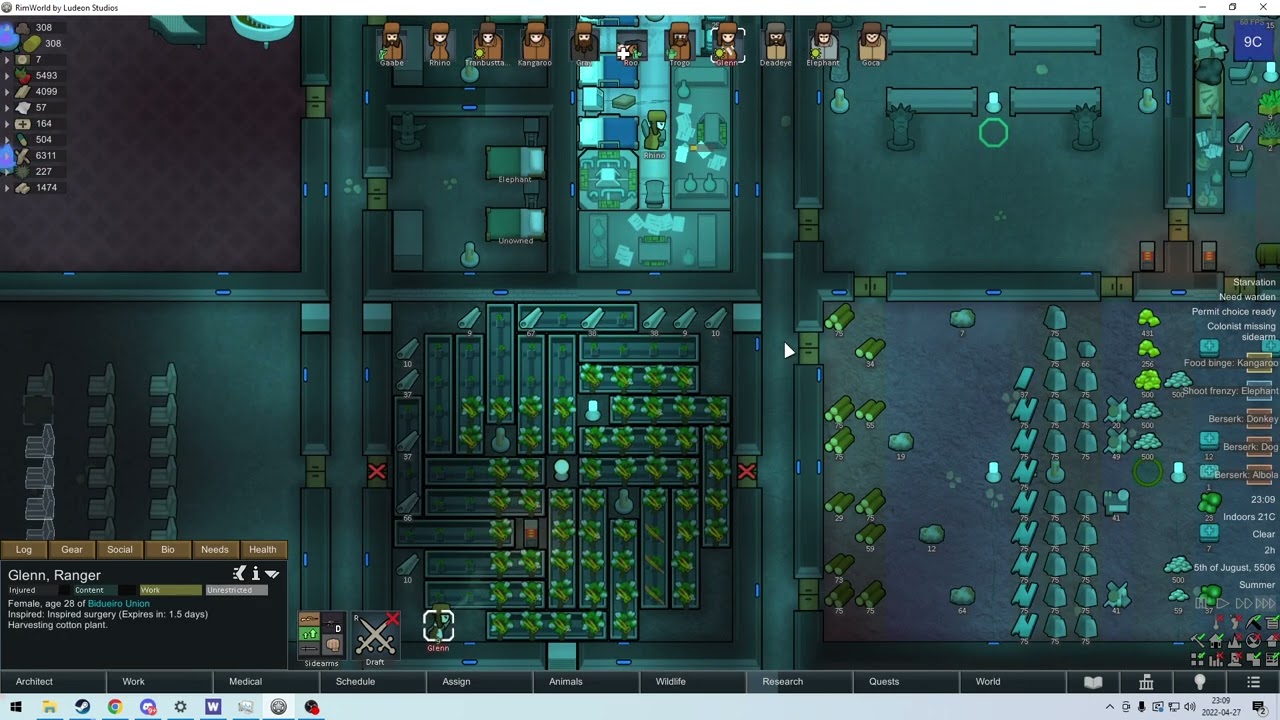 Rimworld double Field Hands - YouTube