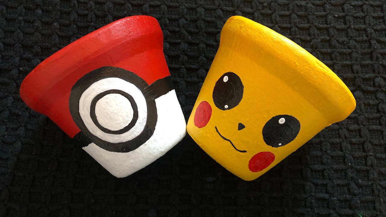Pokemon Painted Pot DIY - YouTube