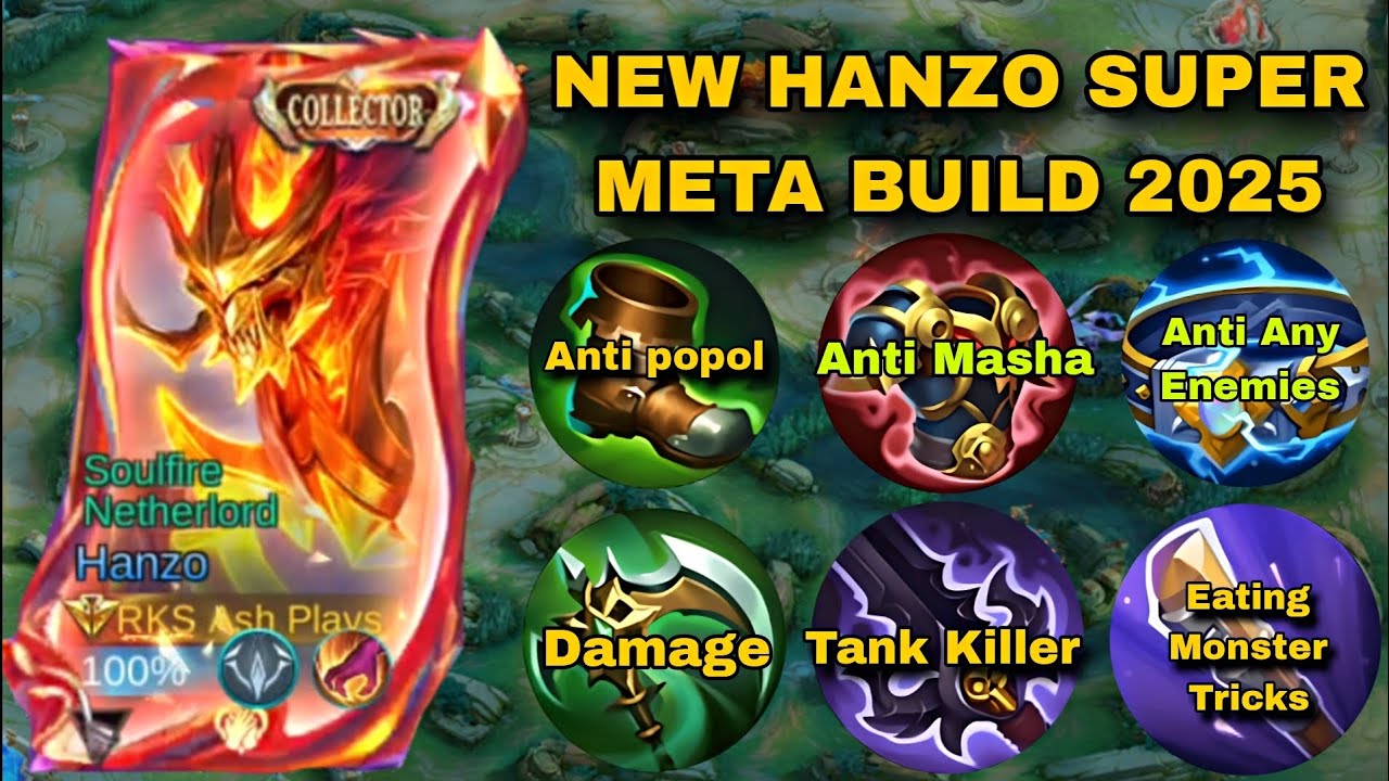 NEW HANZO SUPER META BUILD 2025!!🔥 (Tanky with High Damage Hanzo) - YouTube