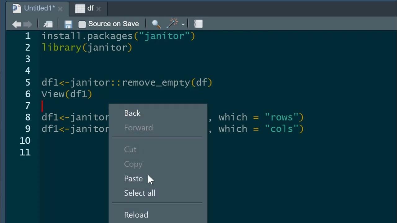 R tutorial: Automatically delete rows and columns of missing data - YouTube