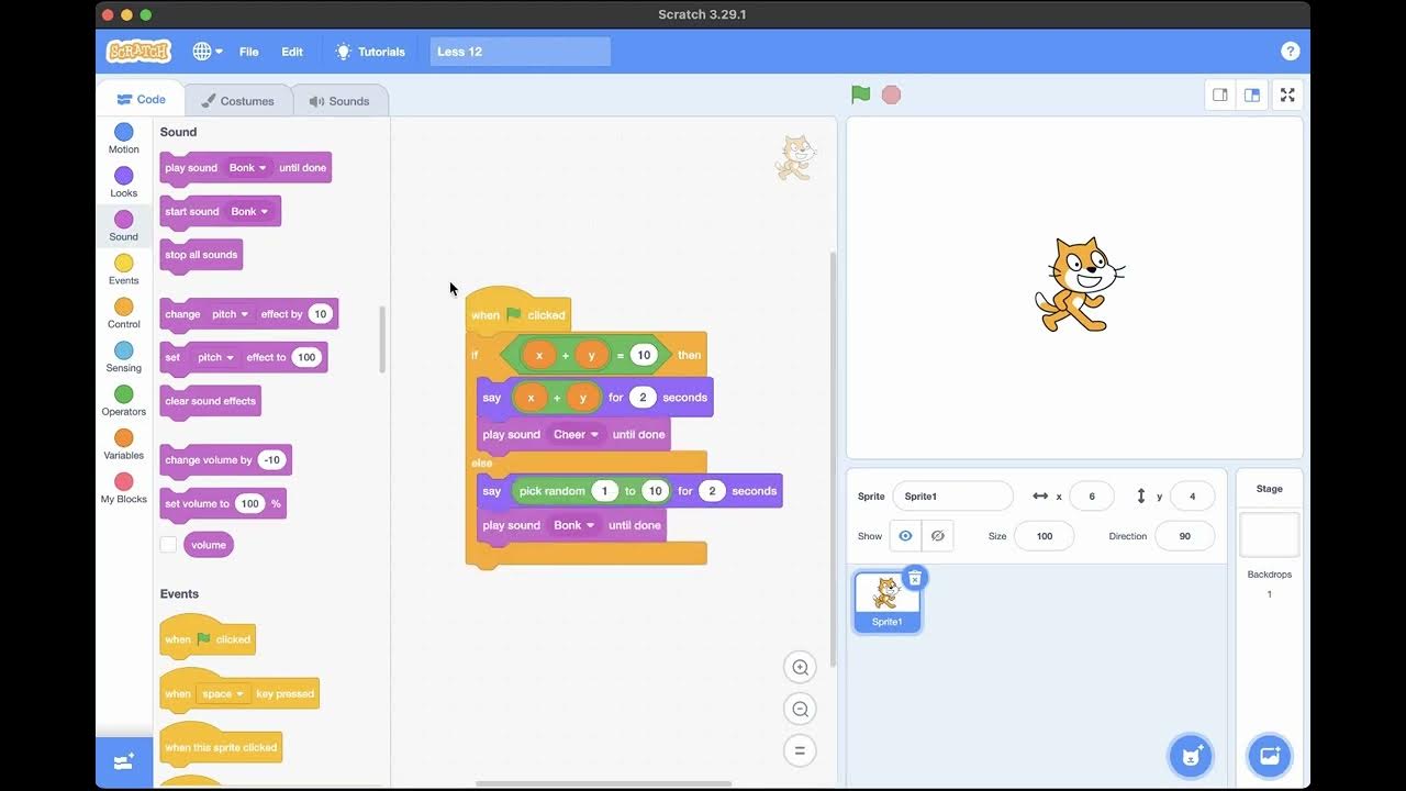 Scratch Lesson 15: Adaugo Shows How To Use Equations And Variables ...