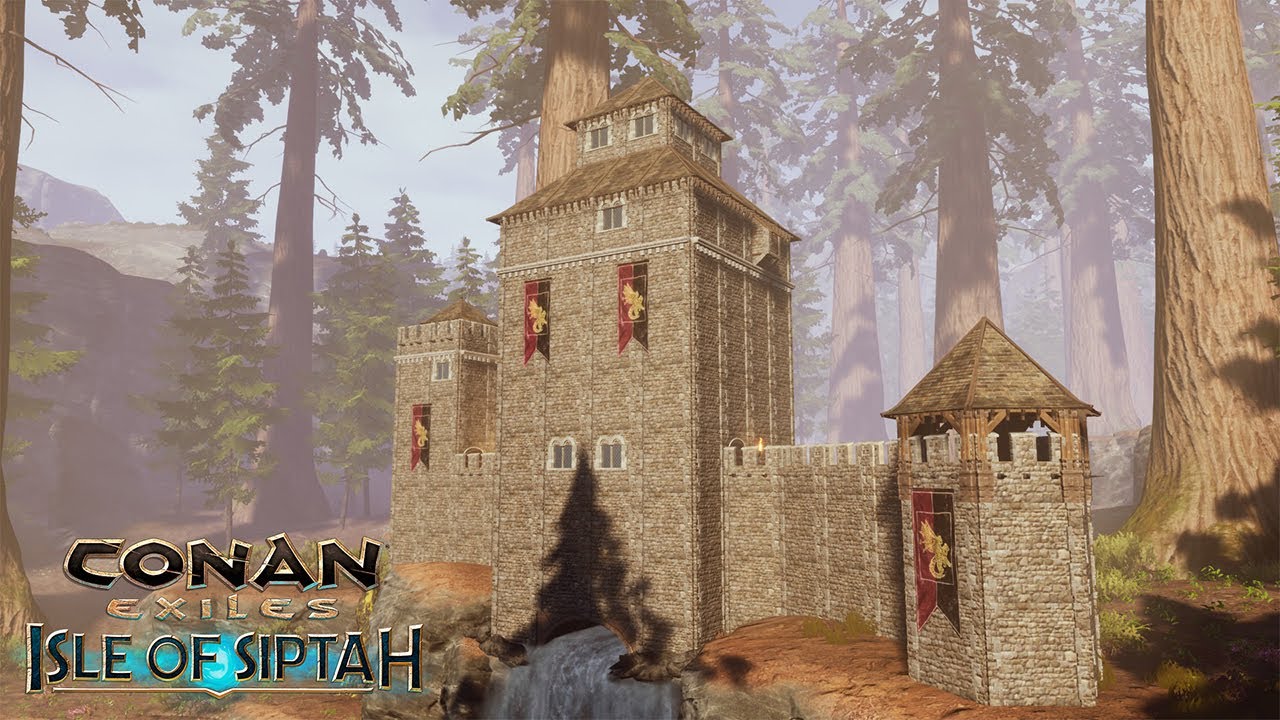 HOW TO BUILD A WATERFALL FORTRESS [SPEED BUILD] - CONAN EXILES - YouTube