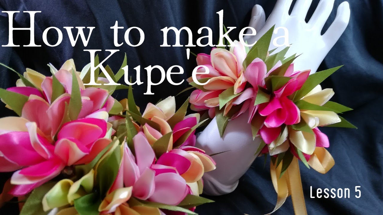 How to make a Ribbon Lei/ kupe'e, Hawaiian name for bracelet/Plumeria ...