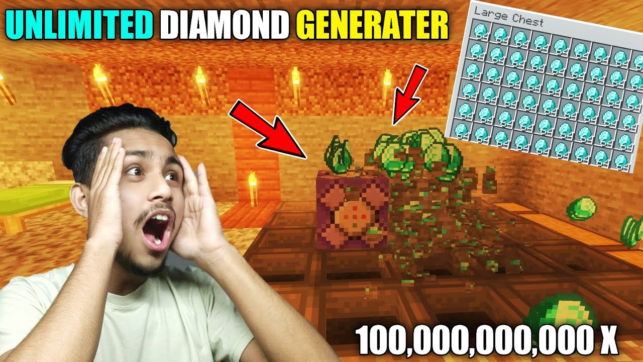 MAKING UNLIMITED DIAMOND GENERATOR IN MINECRAFT SURVIVAL || SANSKARI ...