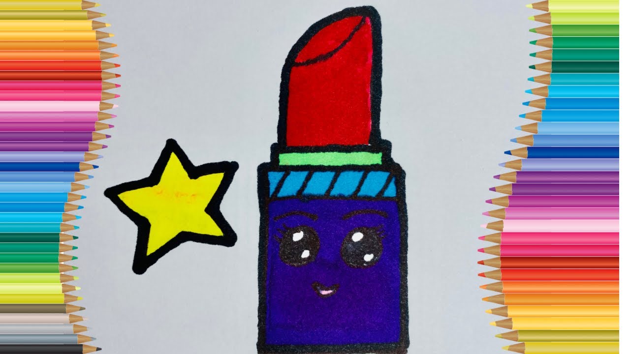 How to draw a Cute Lipstick step by step || 💄 Lipstick drawing easy ...
