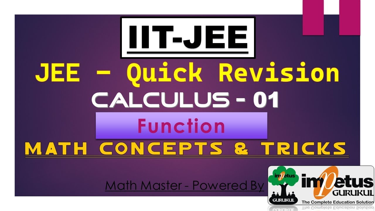 IIT - JEE Concept | Calculus - 01 - Function | JEE Math Concept & Trick ...