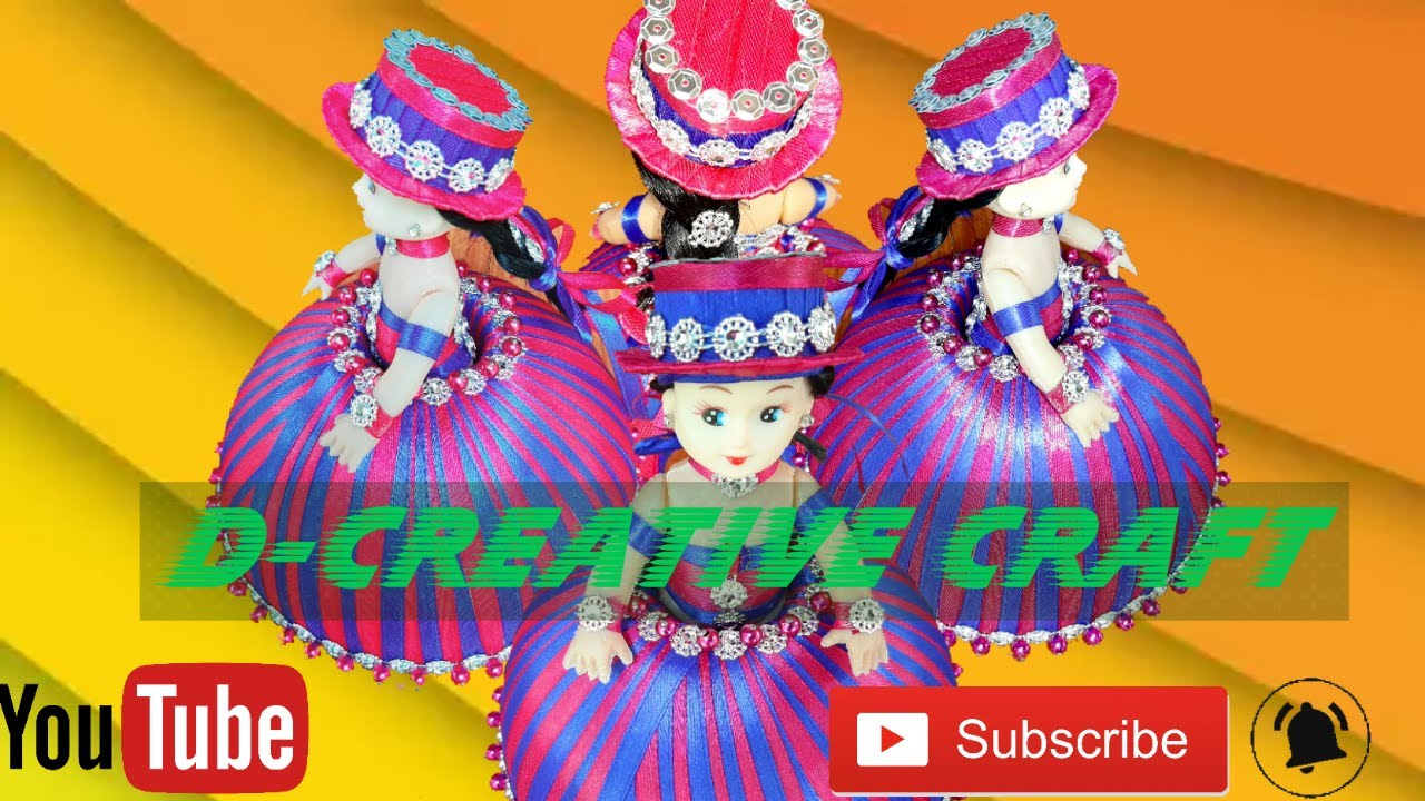 Make a ribbon Doll || DIY beautiful doll || D-Creative Craft - YouTube