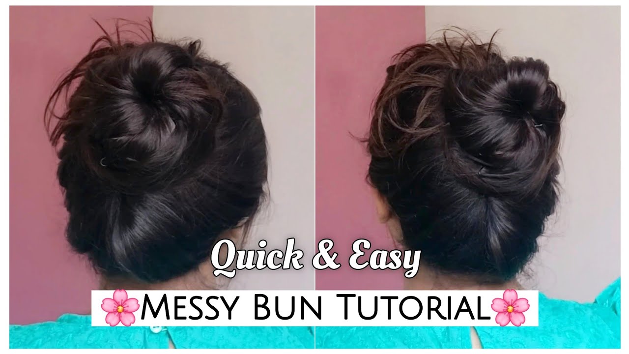 10 SECONDS MESSY BUN TUTORIAL🌸 | Everyday Bun Hairstyle | Messy Bun Trick🎀 | Easy Bun Hairstyle ...