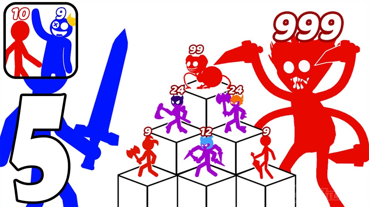 STICK TOWER BATTLE HERO WAR - Gameplay Part 5 Tutorial Levels 43-49 ...