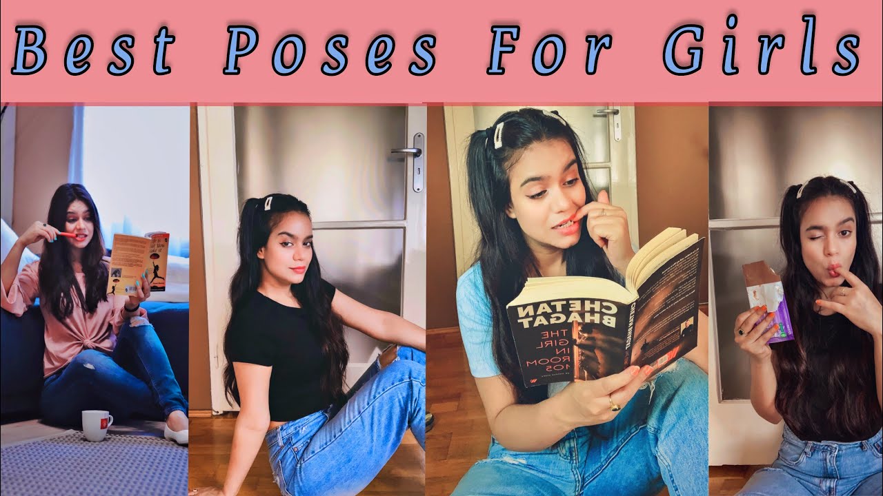 Best girls sitting poses | How to pose with books /chocolate | Pose at ...