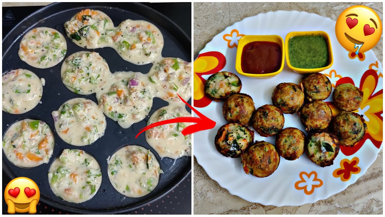 Easy, Quick & Healthy Breakfast Recipe Vegetable Appe | Instant Rava ...