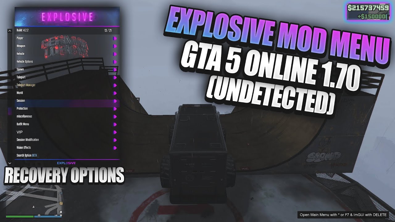GTA 5 EXPLOSIVE Mod Menu v4.2.2 PC 1.70 [Undetected] - YouTube