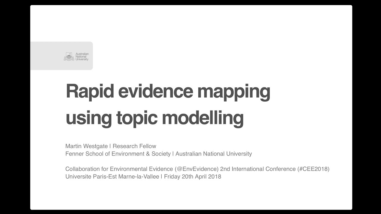 Rapid evidence mapping using topic modelling - YouTube