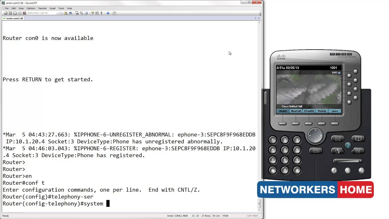 System Message - Cisco IP Phone - Cisco CCNA Voice lab practical videos ...