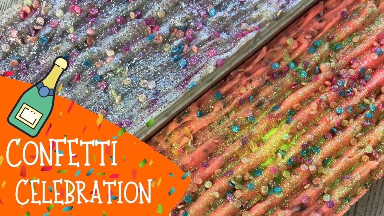 Making Of Confetti Cold Process Soap Using All The 2019 Soap Scraps | 🎉 ...