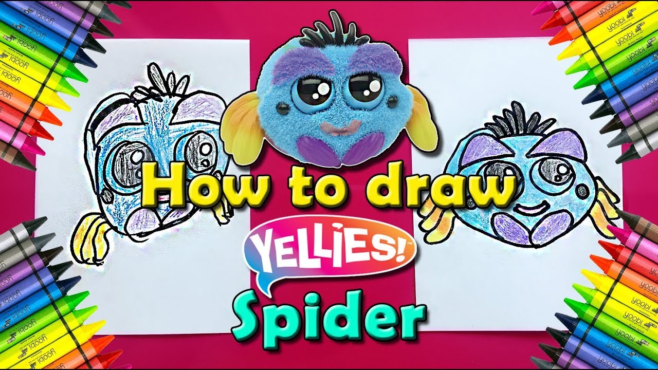 How to Draw Yellies Spider Easy Cute WEBINGTON Kids art Kids drawing ...