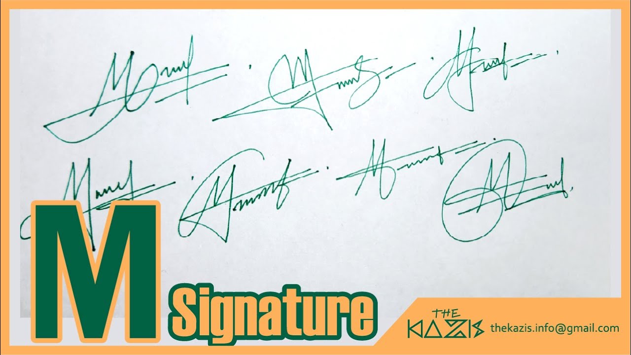 M Signature in Different Styles | Signature Style of my name M | - YouTube