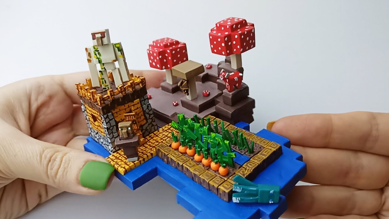 Minecraft miniature with Clay / Mushroom Fields Biome / ClayMod - YouTube