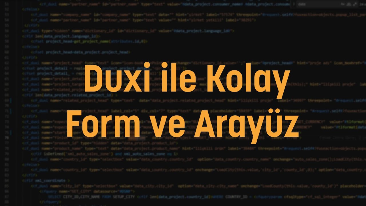 Duxi ile Kolay Form ve Arayüz - YouTube